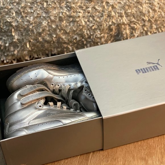 Puma | Shoes | Puma Platinum Mens Silver Leather High Top 7 Us | Poshmark